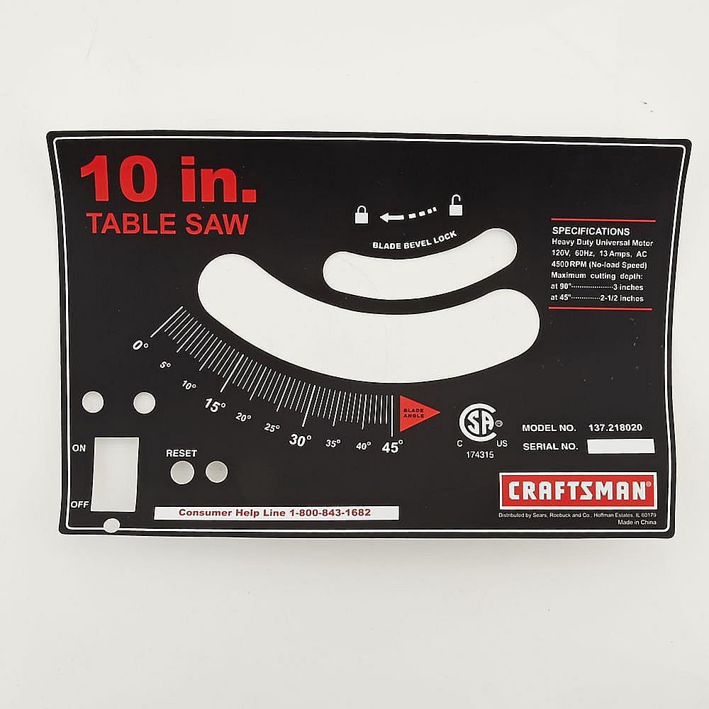 Craftsman 137218020 table saw parts | Sears PartsDirect