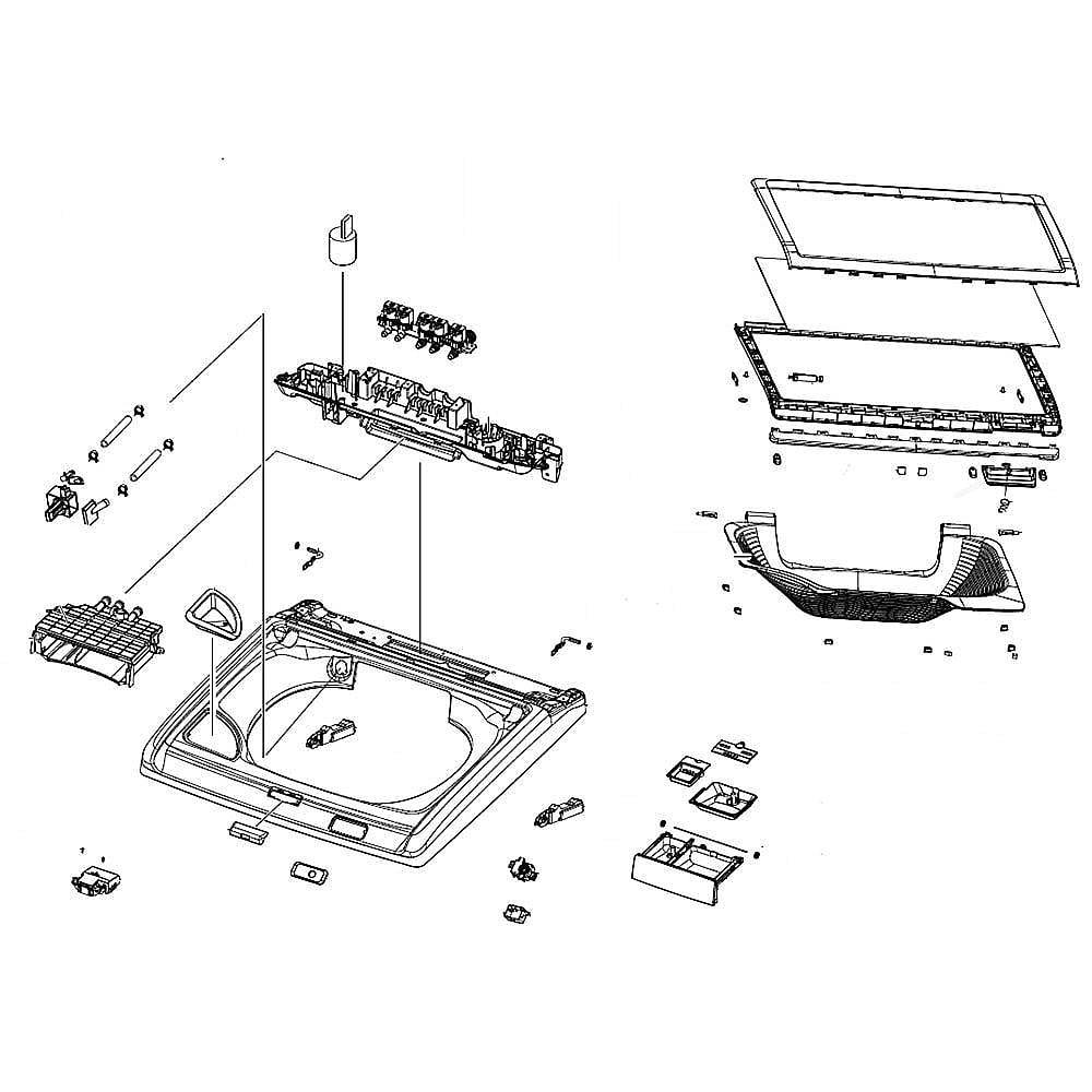 Samsung Washer Top Panel Assembly DC97-19575N parts | Sears PartsDirect