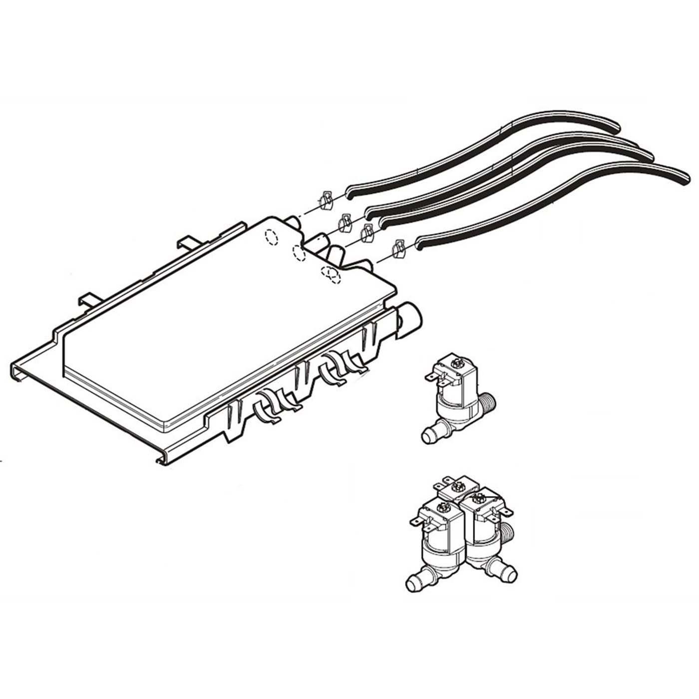 Washer Dispenser Cover and Water Inlet Valve Assembly ACZ74070501 parts ...